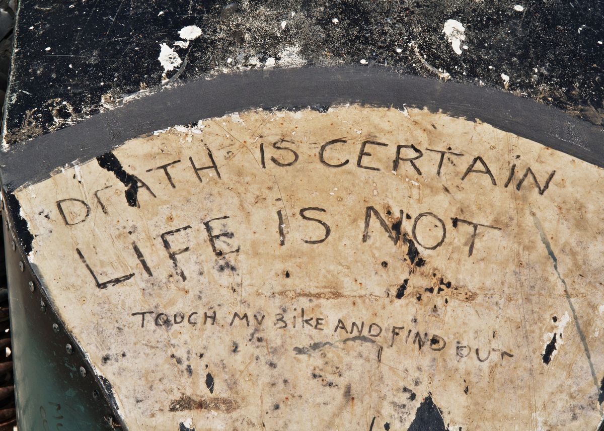 'Death is certain' Poster, picture, metal print, paint by ...