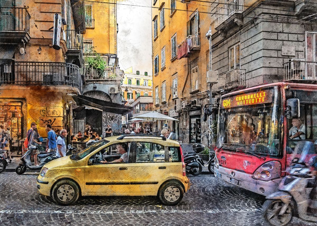 'Napoli Neapol city' Poster, picture, metal print, paint by JBJart ...