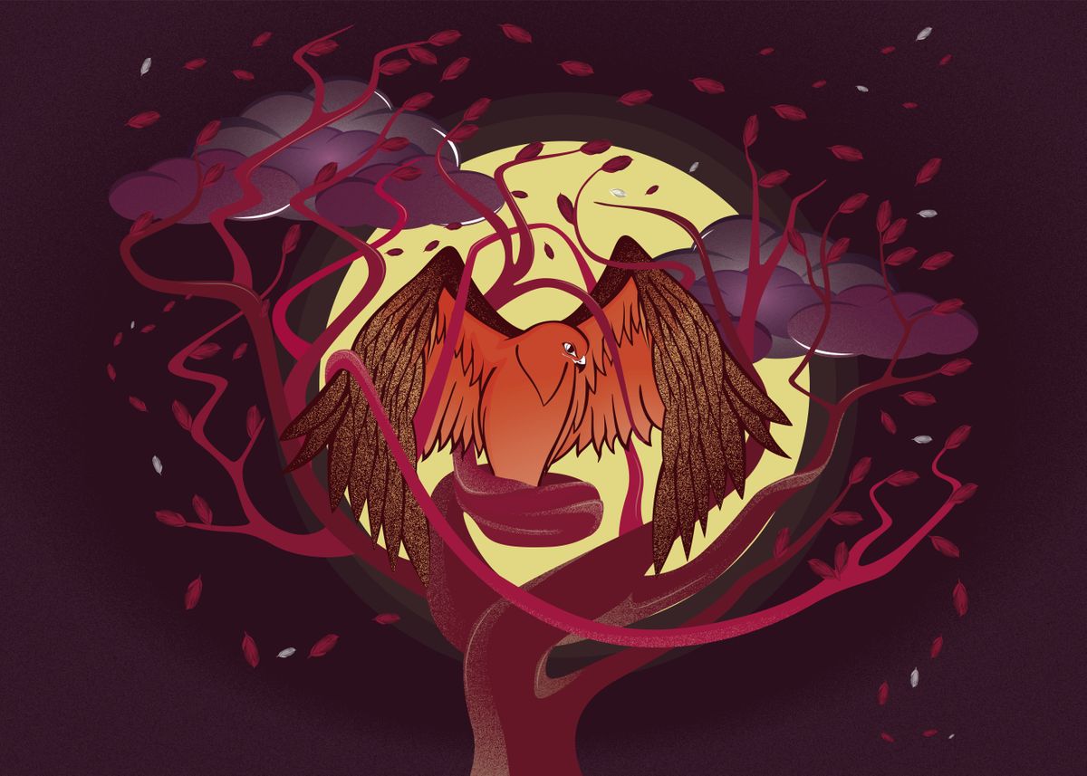 'Night Falcon' Poster, picture, metal print, paint by Edery Ruiz | Displate