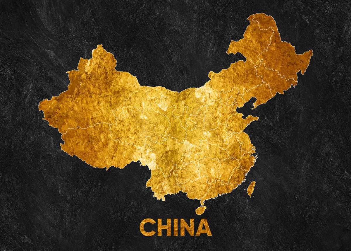 'china map' Poster, picture, metal print, paint by SplashDesign | Displate