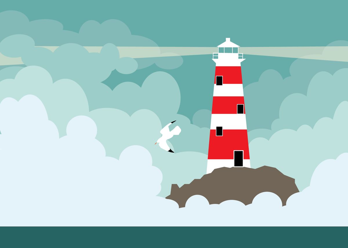 'Minimalist Lighthouse' Poster by Paul Cunniff | Displate
