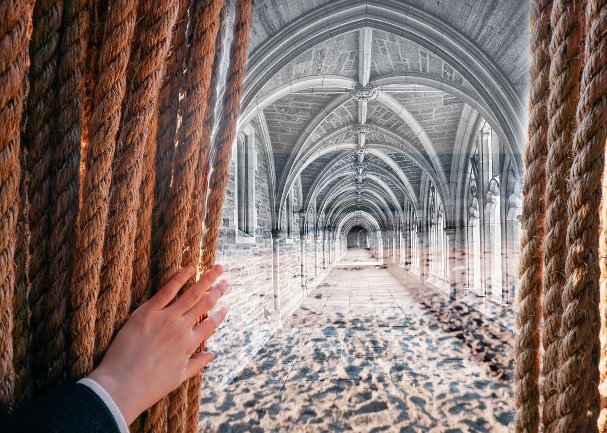 'Beach illusion tunnel ' Poster by Milos Maric | Displate