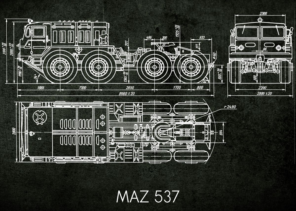 'MAZ 537' Poster, picture, metal print, paint by Don Shop | Displate