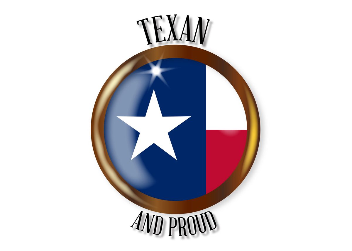 'Texas Proud Flag Button' Poster, picture, metal print, paint by ...