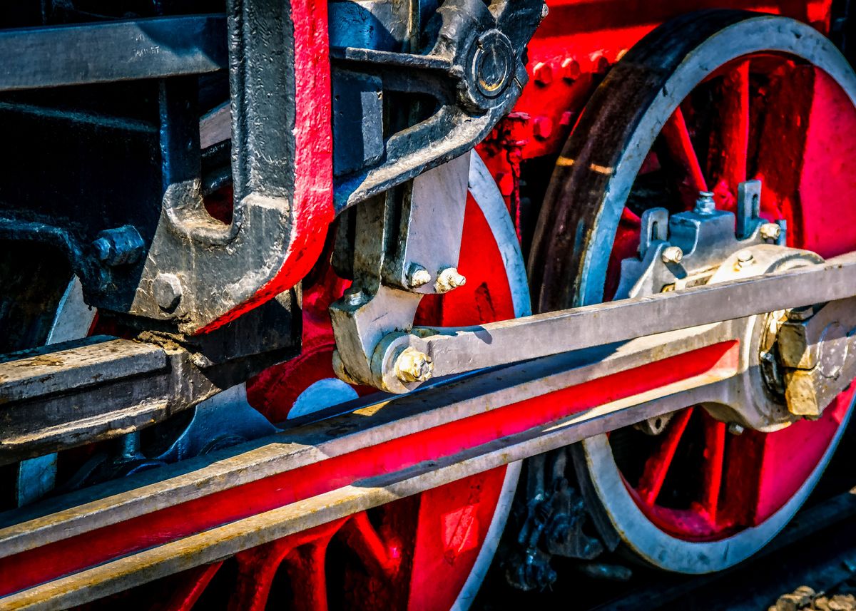 'Train Wheels Rods Gear' Poster, picture, metal print, paint by Art ...