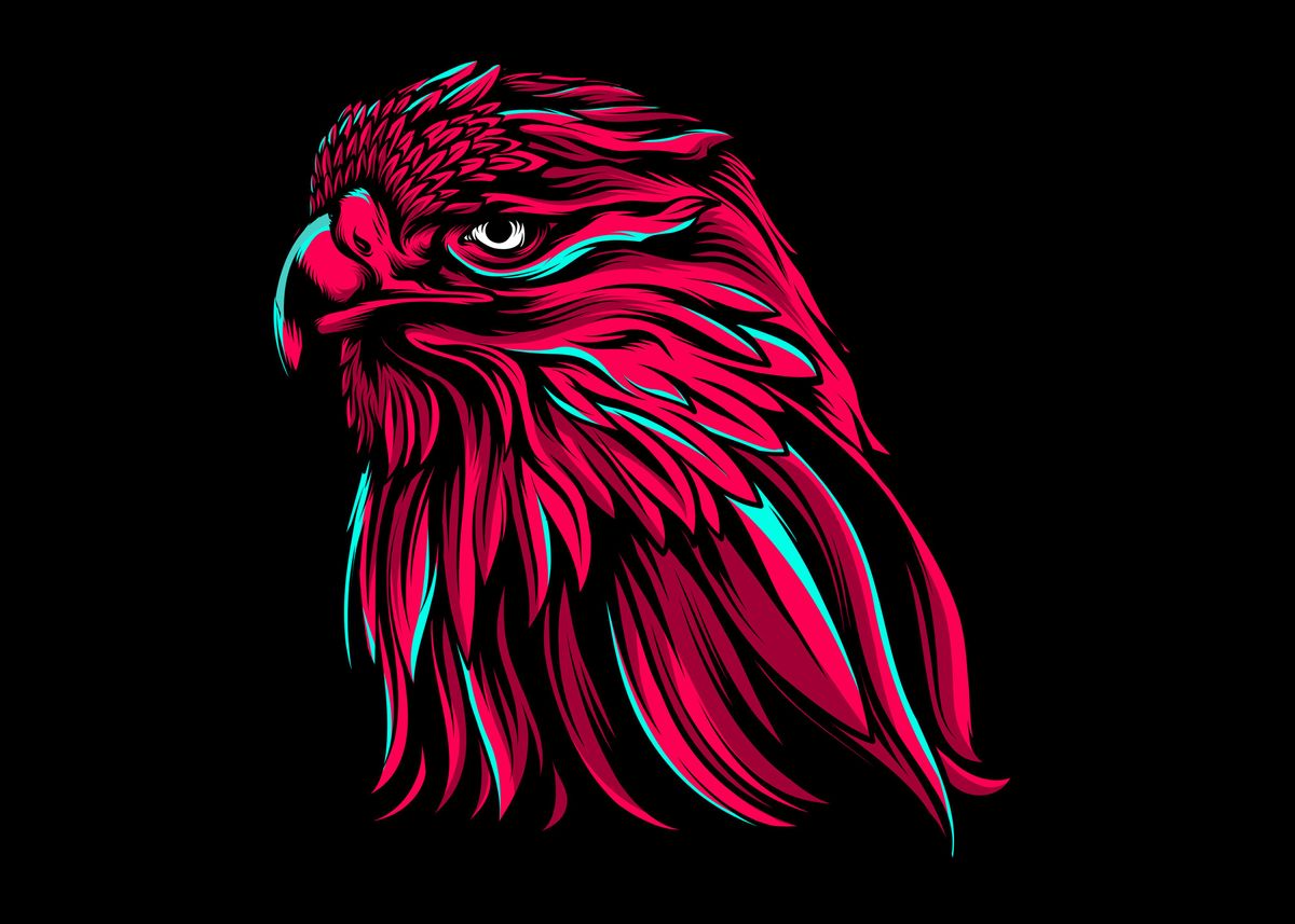 'Red Eagle' Poster, picture, metal print, paint by Ari yanda | Displate