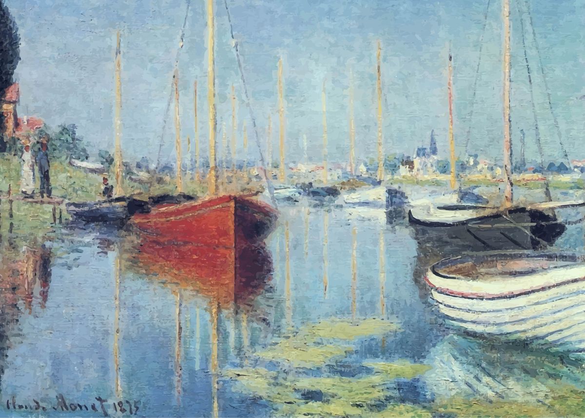 'Claude Monet port boat' Poster, picture, metal print, paint by ...