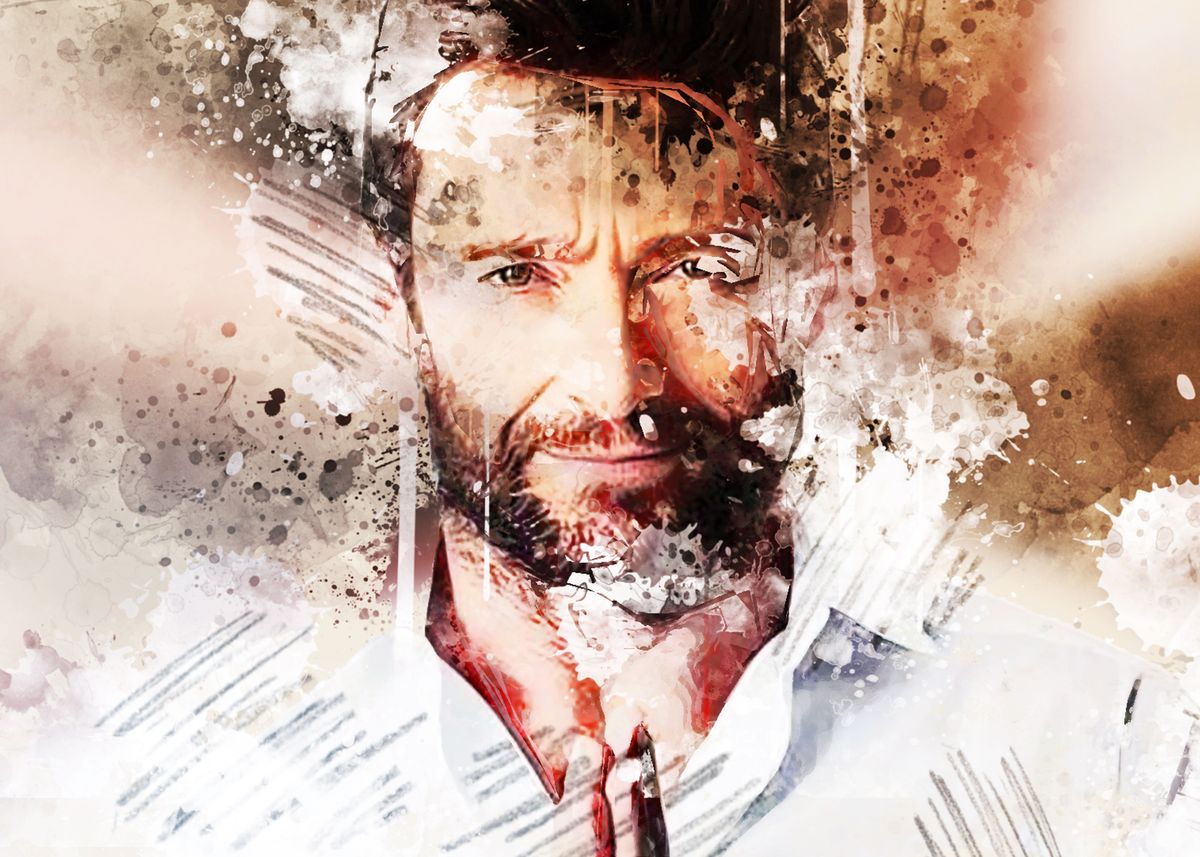 'Hugh Jackman' Poster, picture, metal print, paint by Alex Mann | Displate