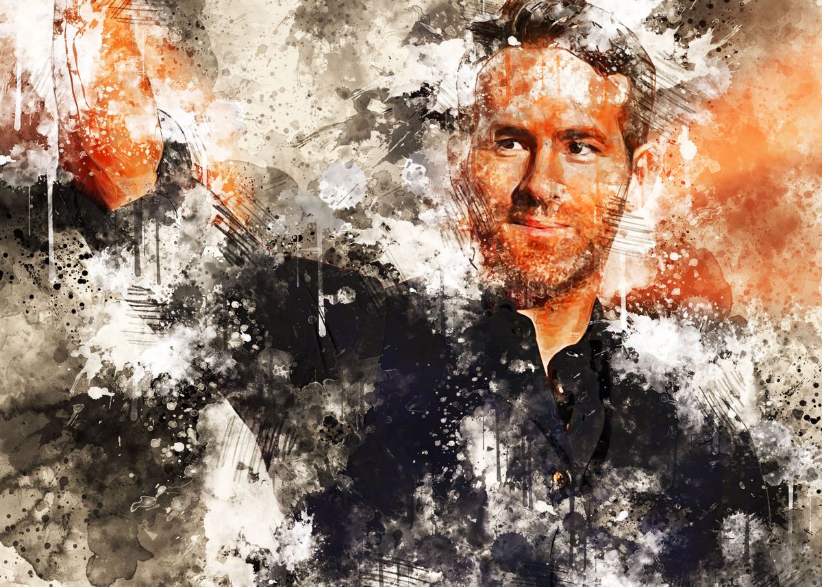 'Ryan Reynolds' Poster, picture, metal print, paint by Alex Mann | Displate