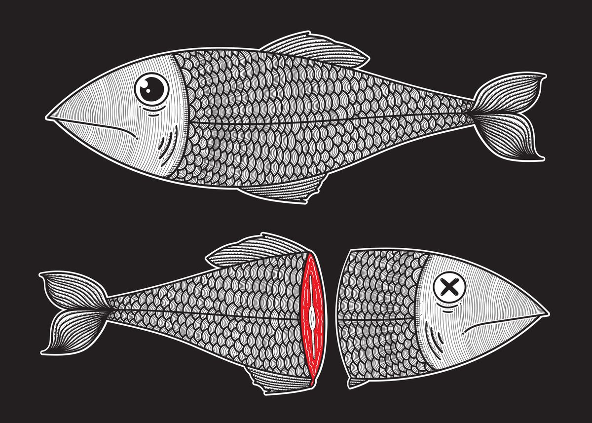 'Fish Fil A' Poster, picture, metal print, paint by 3eyesblind | Displate