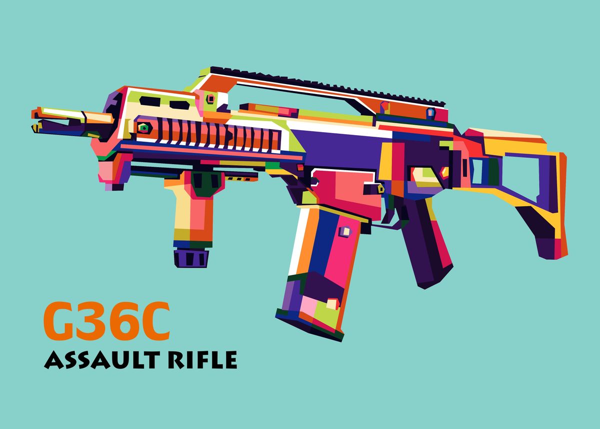 'G36C Assault Rifle' Poster, picture, metal print, paint by Defi Saul ...