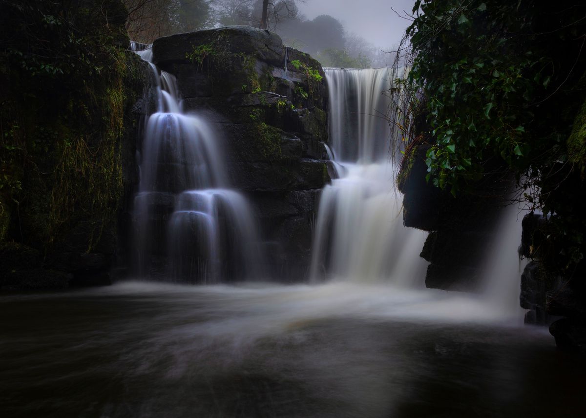 'Penllergare Waterfall' Poster, picture, metal print, paint by Leighton ...