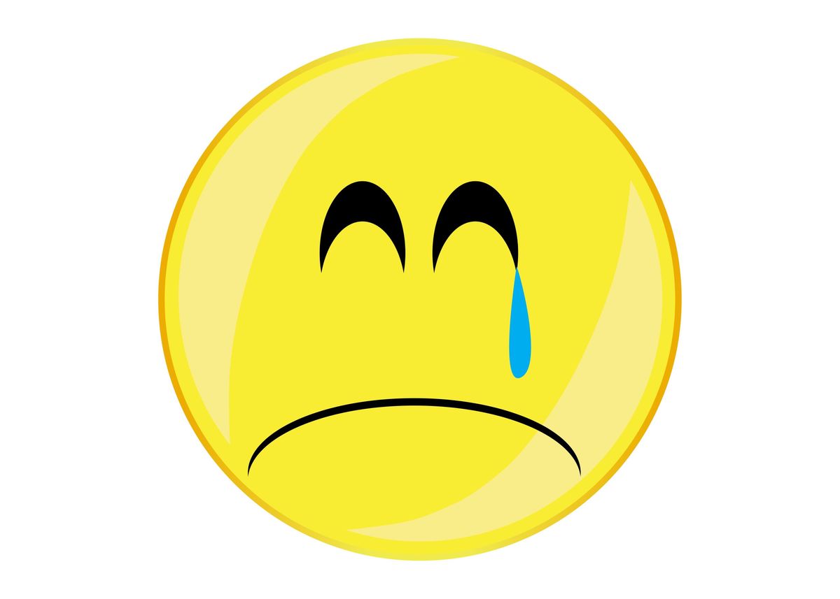 'Unhappy Crying Smile Face ' Poster, picture, metal print, paint by ...