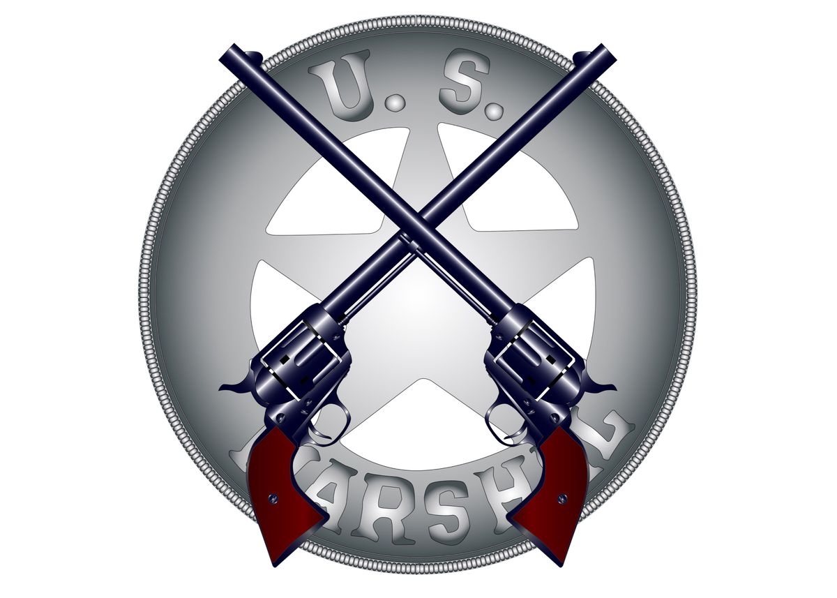 'US Marshal Guns and Badge' Poster, picture, metal print, paint by ...