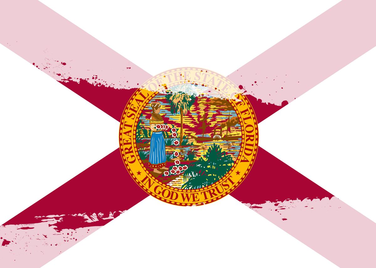 'Florida Flag Splash' Poster, picture, metal print, paint by HomeStead ...
