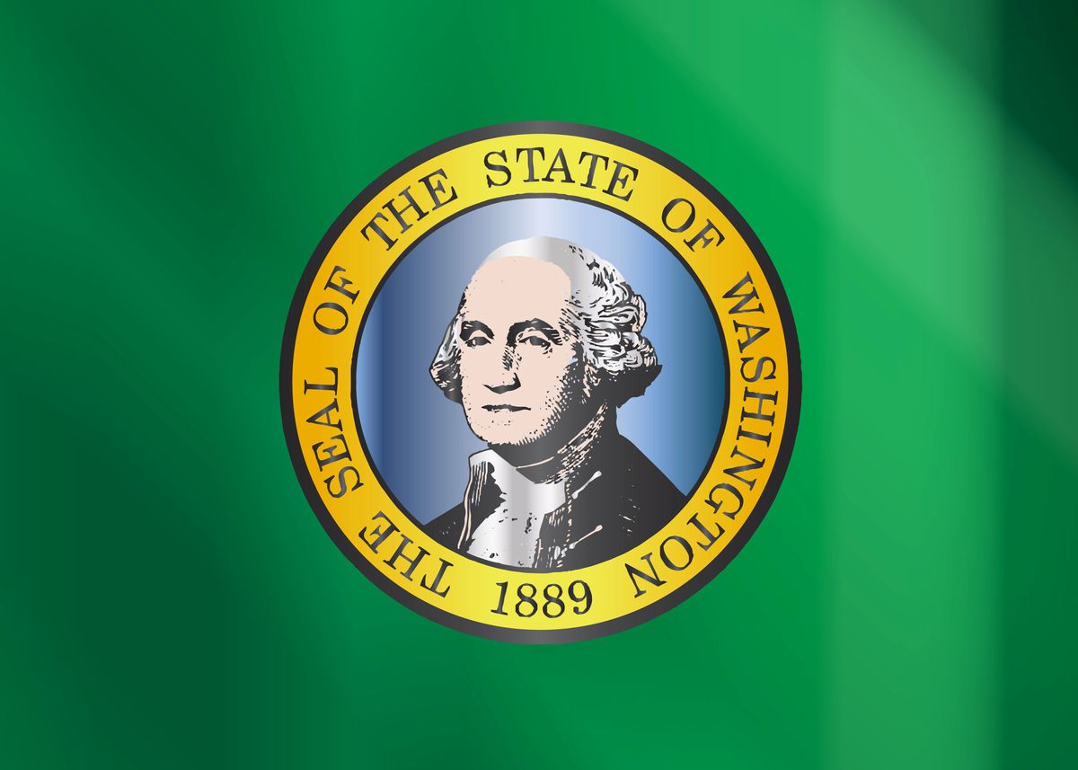 'Flag of Washington State' Poster, picture, metal print, paint by ...