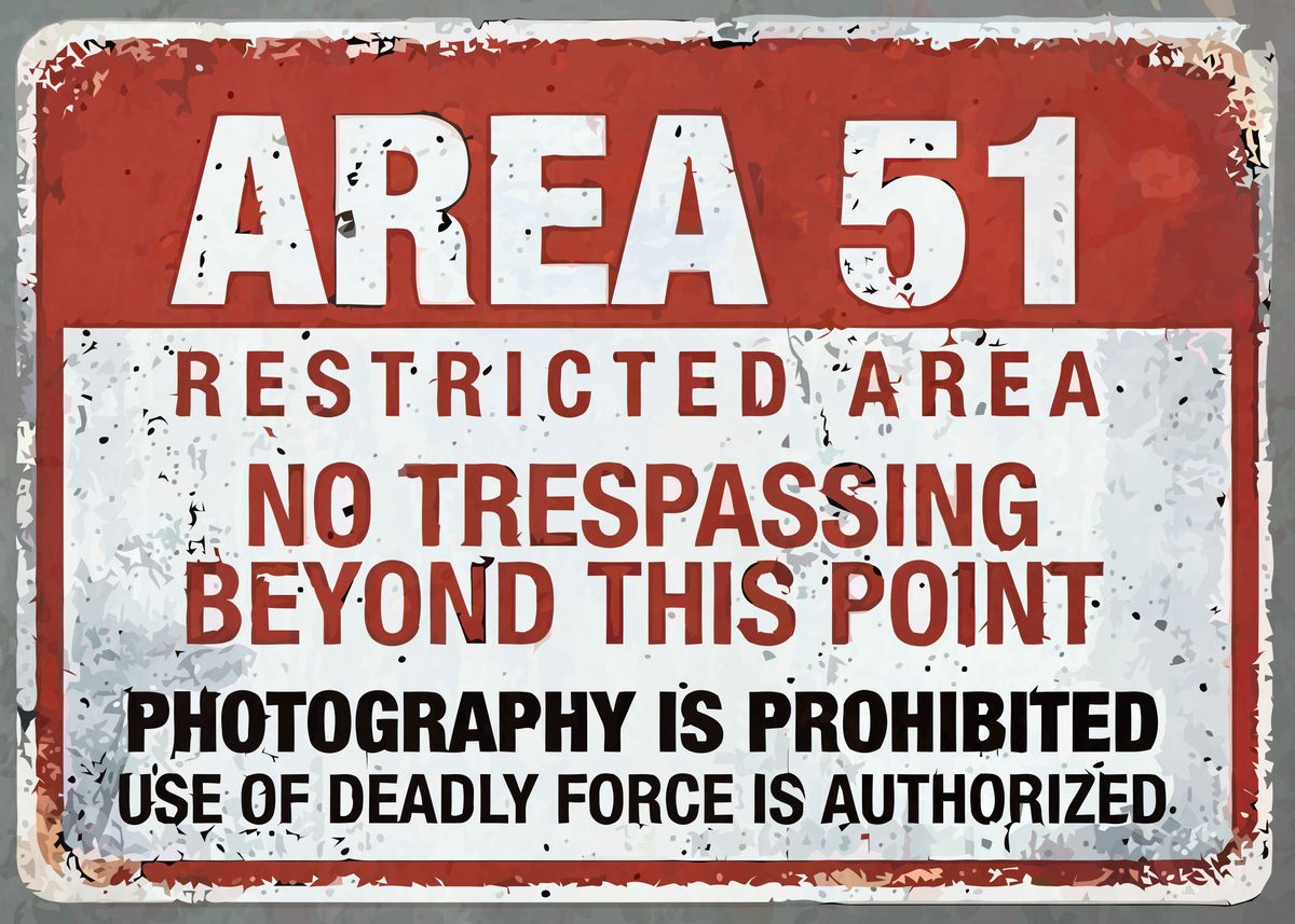 'Area 51 vintage' Poster, picture, metal print, paint by akyanyme dotcom | Displate