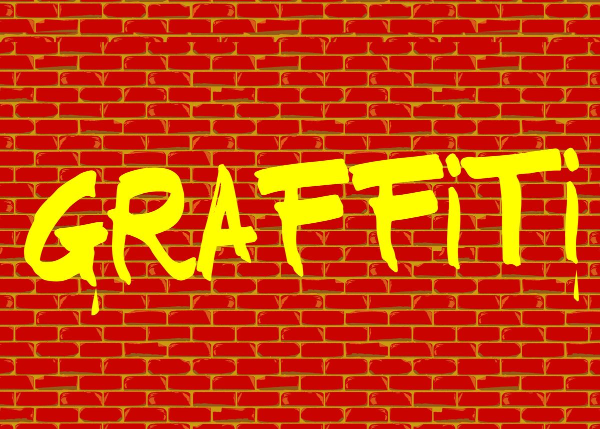 'Graffiti Red Wall' Poster, picture, metal print, paint by HomeStead ...