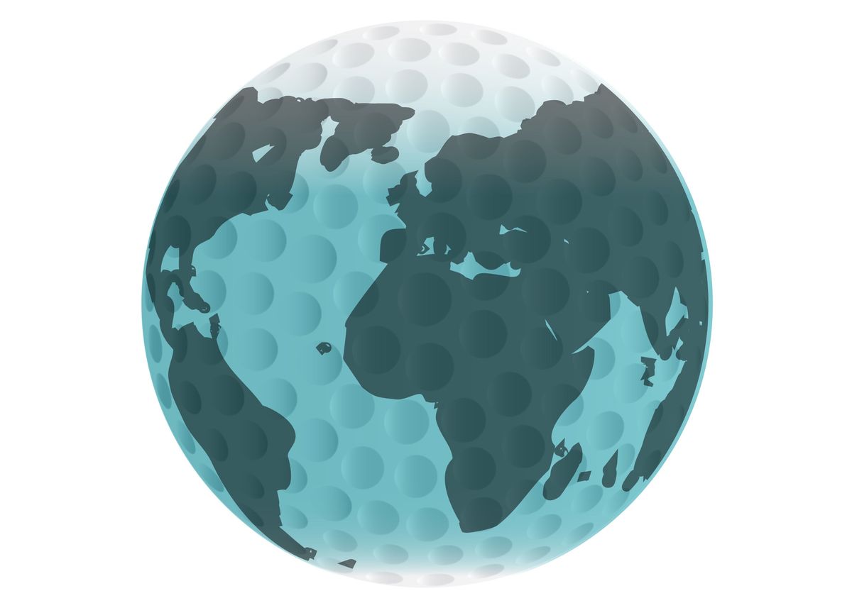 'Golf Ball And Globe' Poster, picture, metal print, paint by HomeStead ...