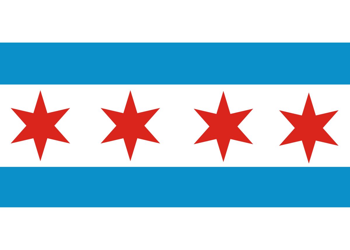 'chicago flag' Poster, picture, metal print, paint by tony4urban | Displate