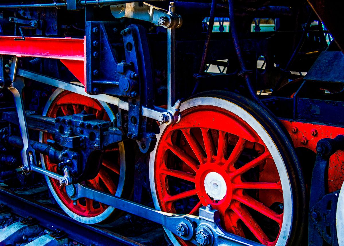 'Steam Engine Wheels Rods' Poster by Art Ofphotos | Displate