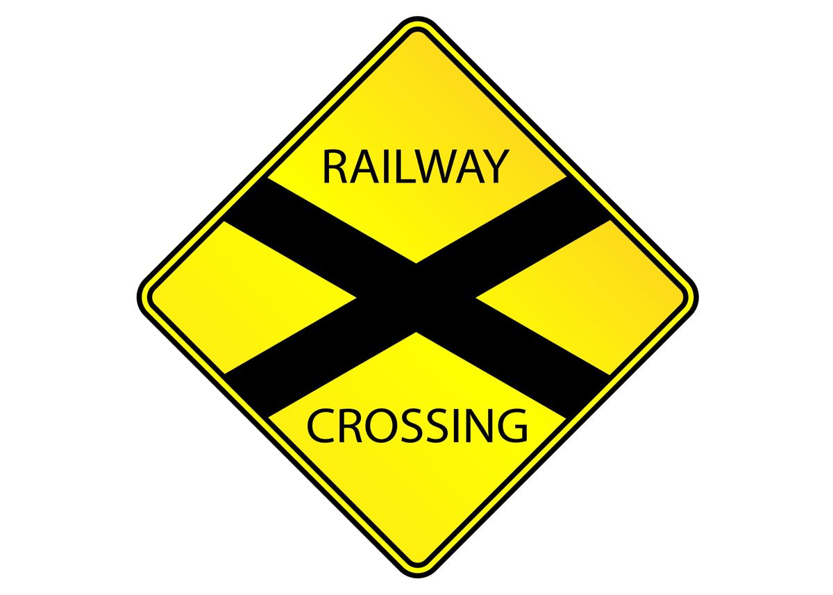 'Railway Crossing Sign' Poster by HomeStead Digital | Displate