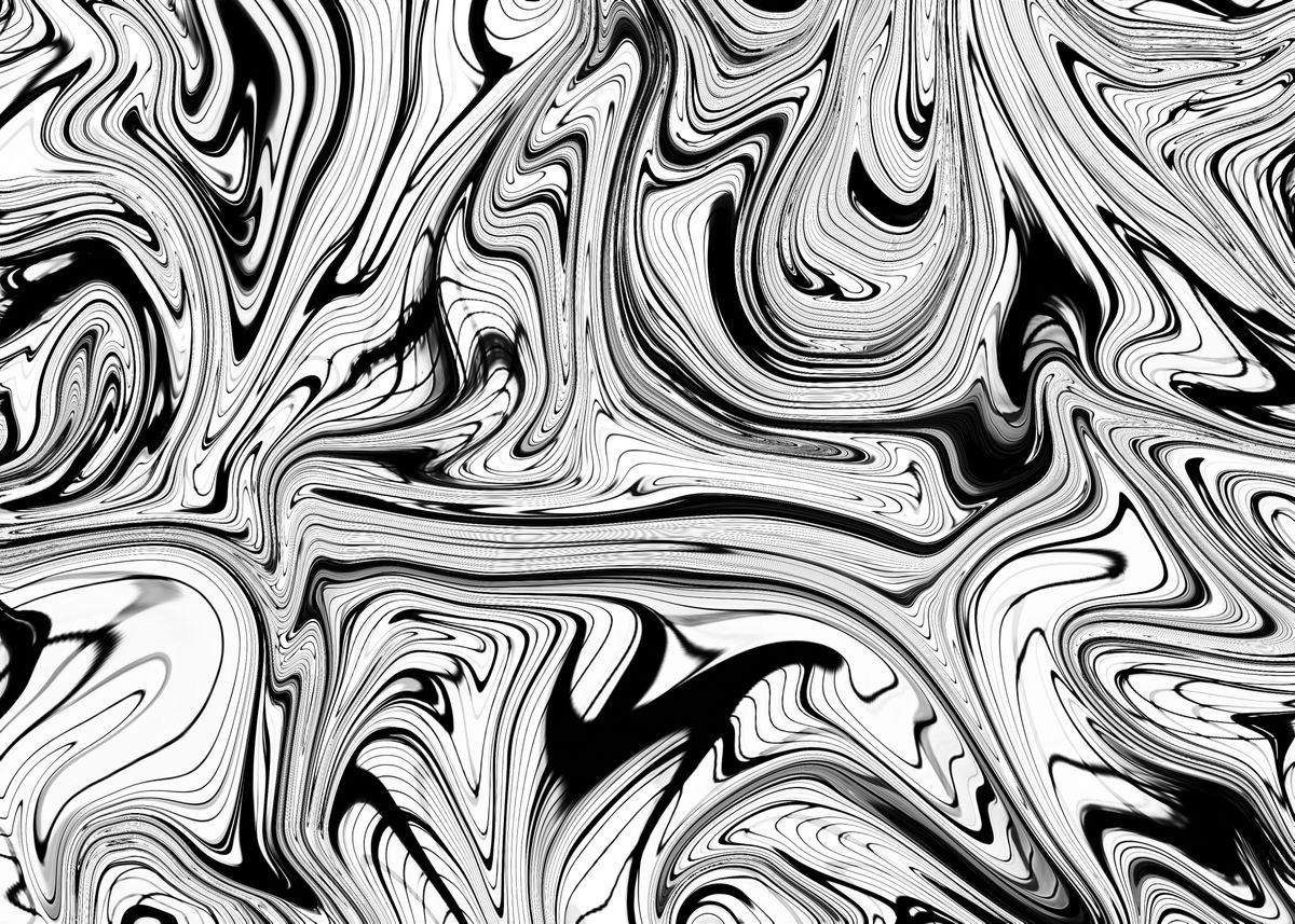 'black and white marble' Poster, picture, metal print, paint by ...