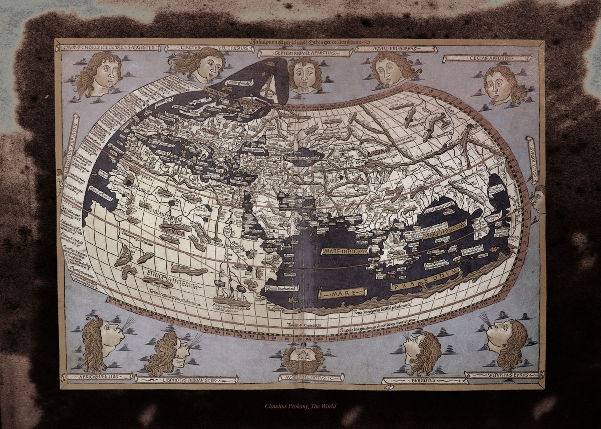 'Ptolemy World Map' Poster, picture, metal print, paint by Mr Jackpots ...