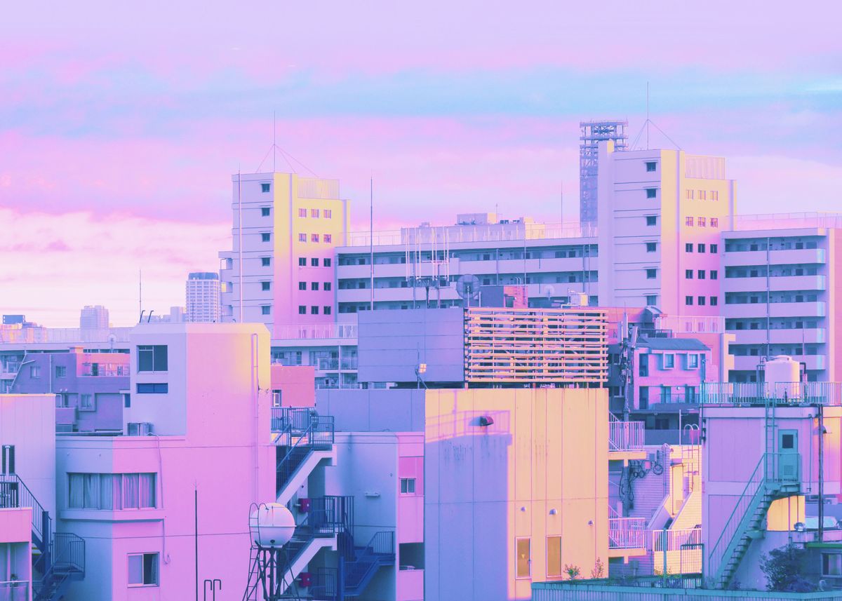 'Ethereal Tokyo' Poster, picture, metal print, paint by Elora Pautrat ...