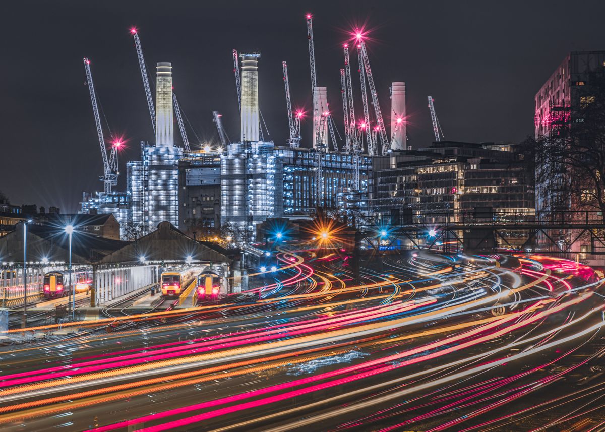 'London Light Trails 1' Poster, picture, metal print, paint by Abdul ...