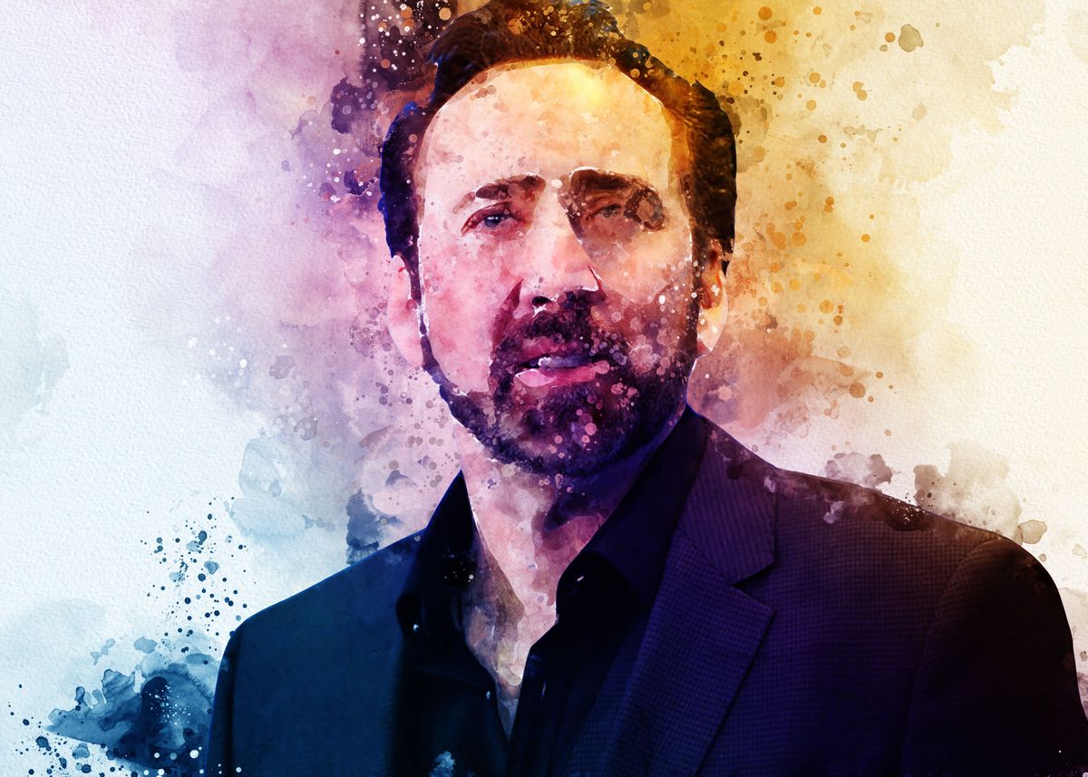 'Nicolas Cage' Poster, picture, metal print, paint by Alex Mann | Displate
