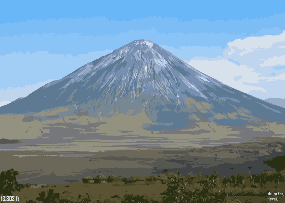 'Mauna Kea' Poster, picture, metal print, paint by T K | Displate