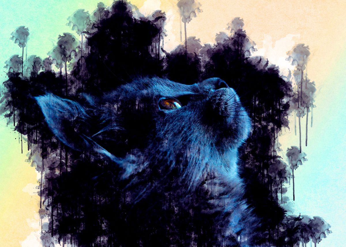 'cute cat' Poster by chaibi walid | Displate