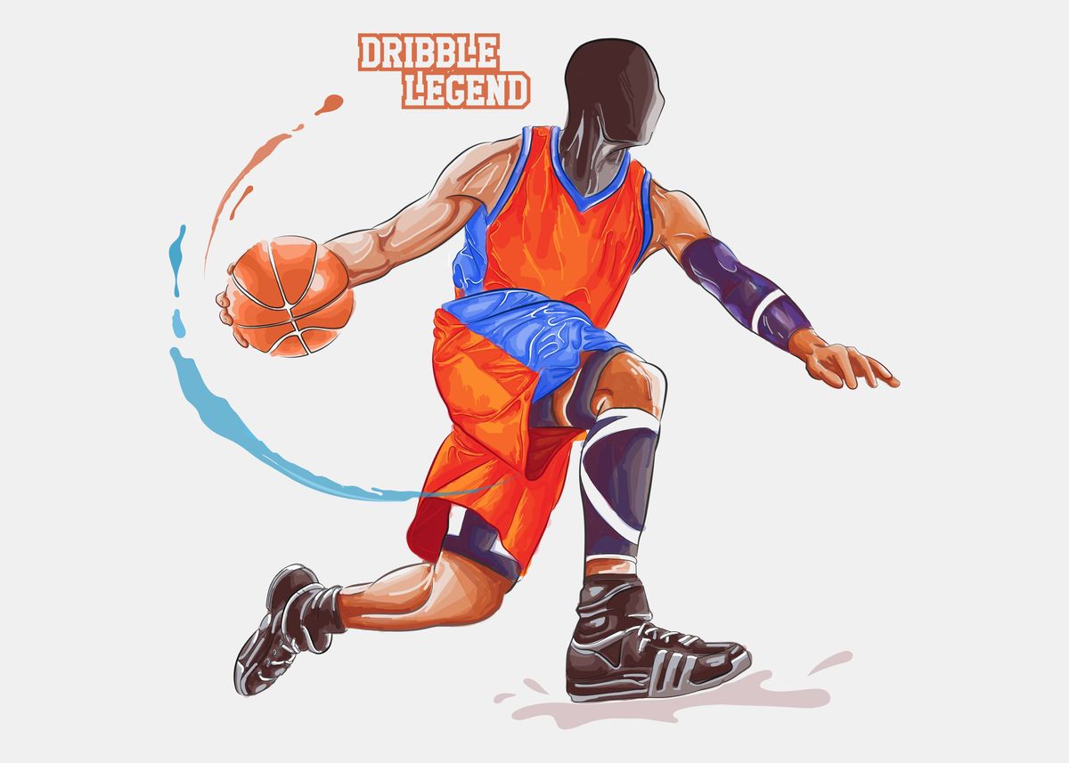 'Basketball Dribble' Poster, picture, metal print, paint by Ari yanda ...