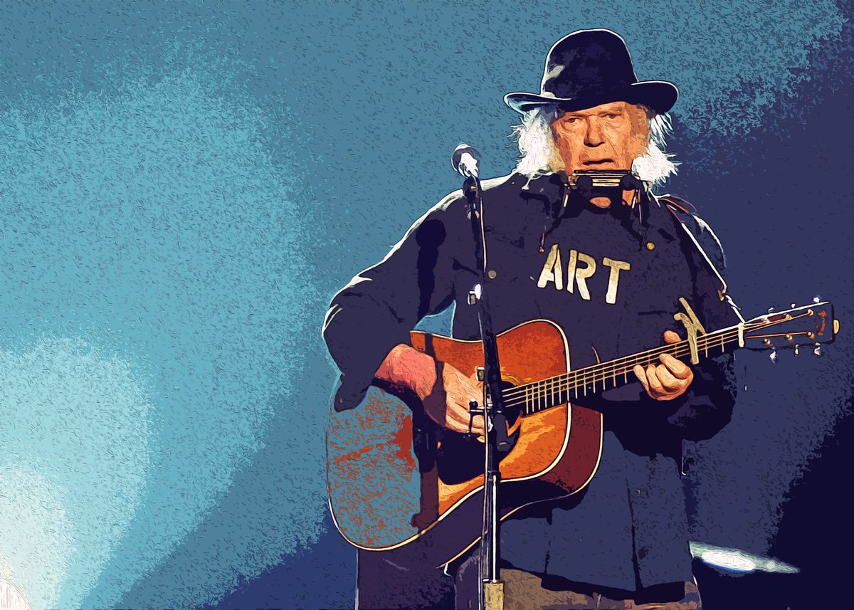 ' Neil Young' Poster, picture, metal print, paint by Dillon Holden ...