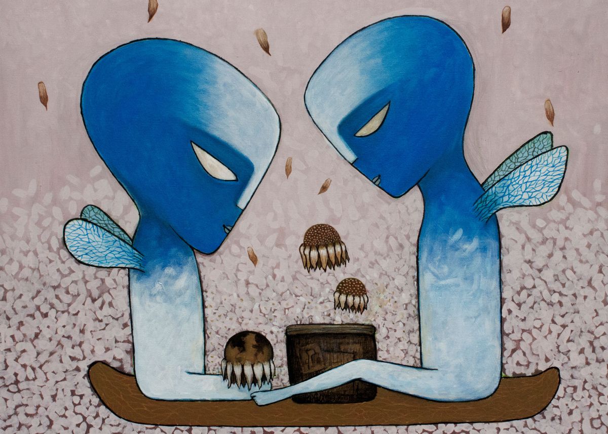 'Alien Babies' Poster, picture, metal print, paint by Carole Newman ...