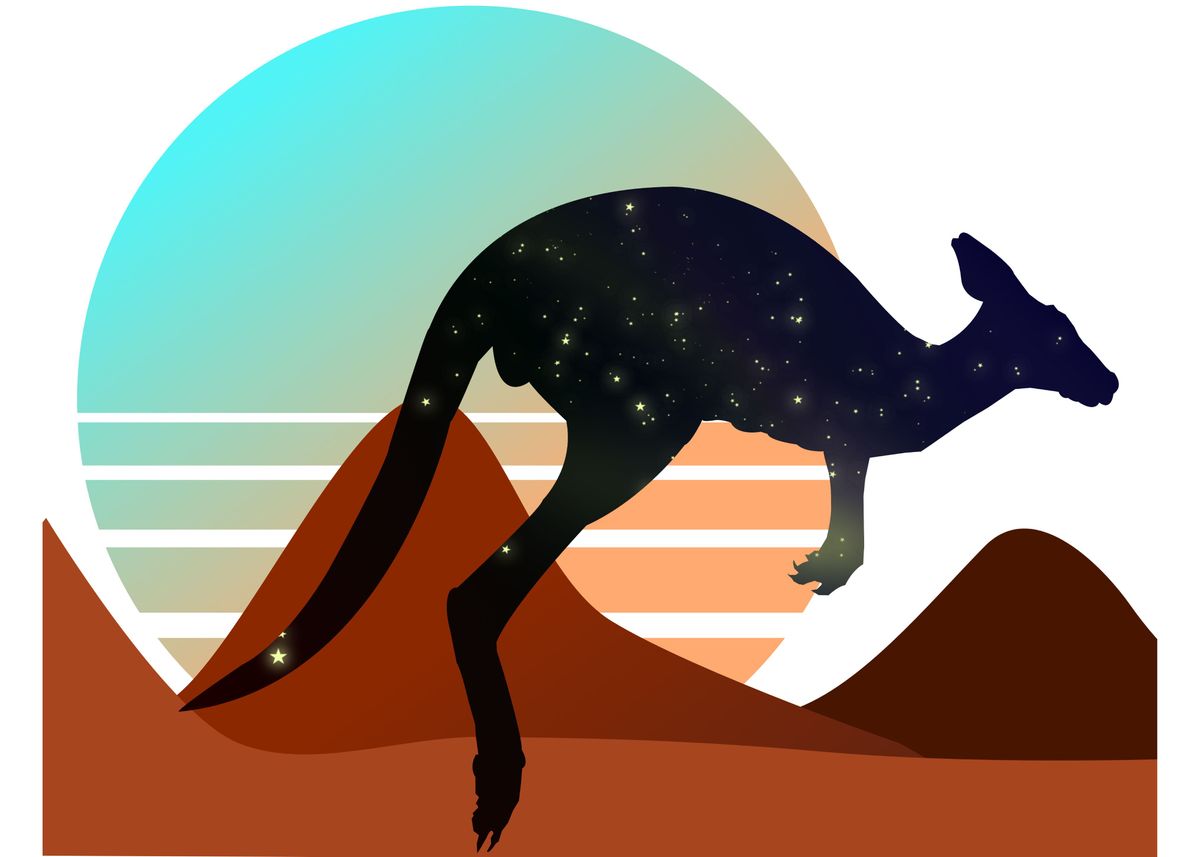 'Constellation Kangaroo' Poster, picture, metal print, paint by ...