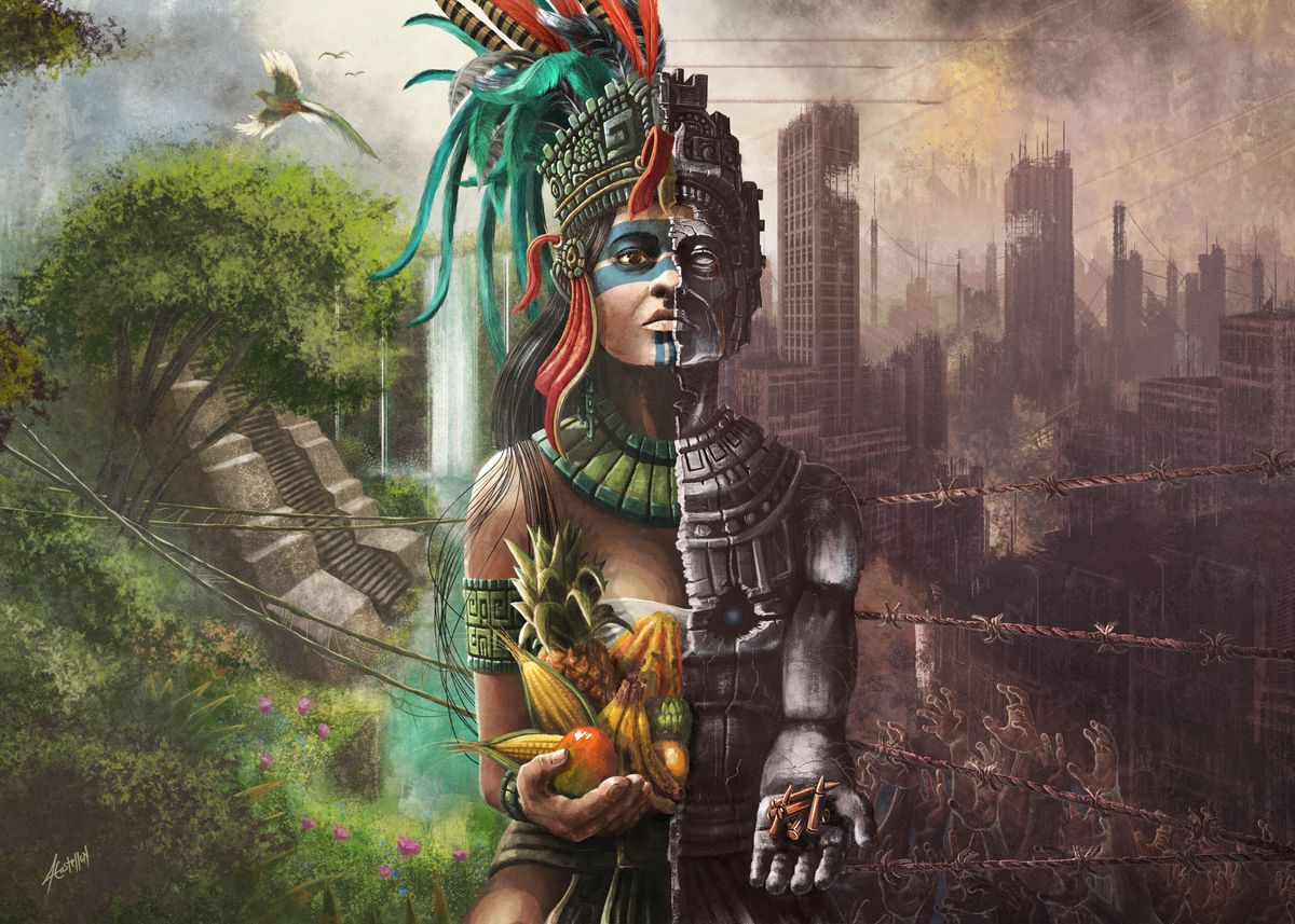'Mestizo Nuestro Legado' Poster, picture, metal print, paint by Juan ...