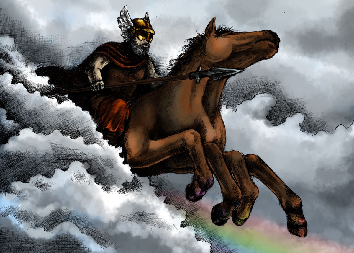 'Sleipnir' Poster, picture, metal print, paint by AniaArt | Displate