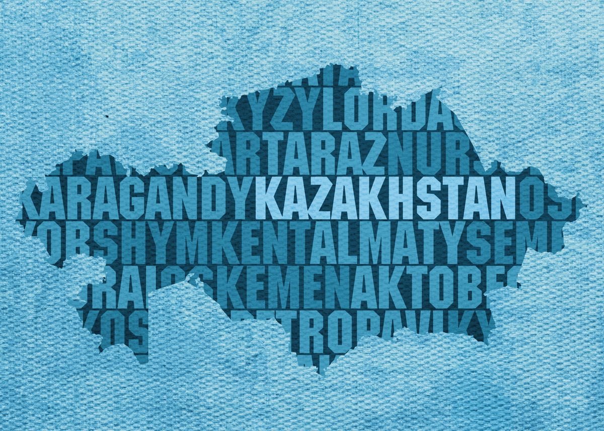 'Kazakhstan Country Words' Poster by Design Turnpike | Displate