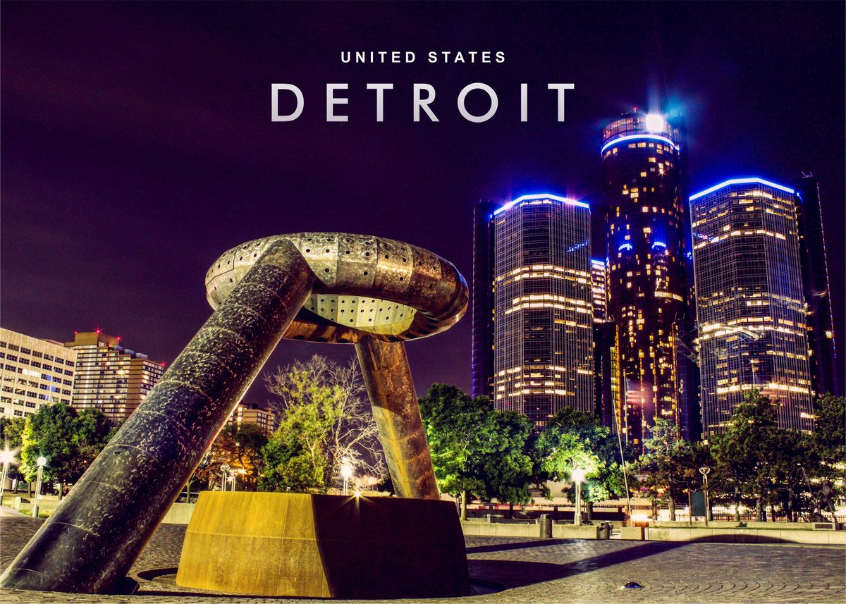 'Detroit city night' Poster, picture, metal print, paint by Ez ...