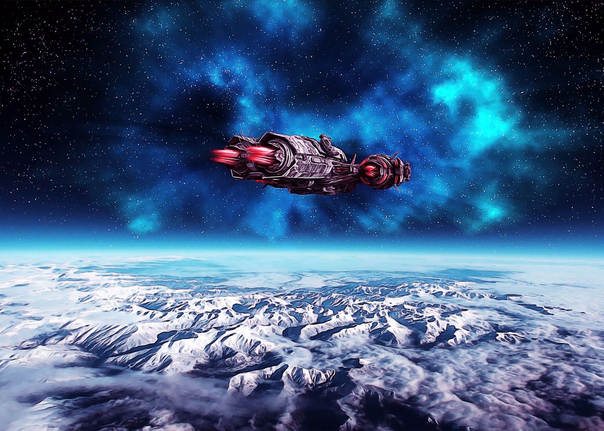 'Spaceship ice planet' Poster by Donma Art | Displate