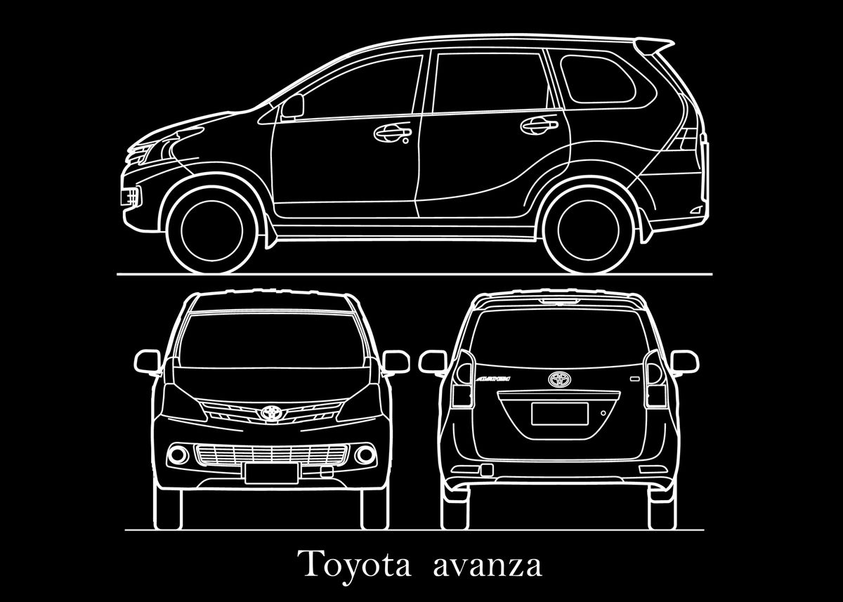 'Toyota avanza ' Poster, picture, metal print, paint by B & W Arts ...