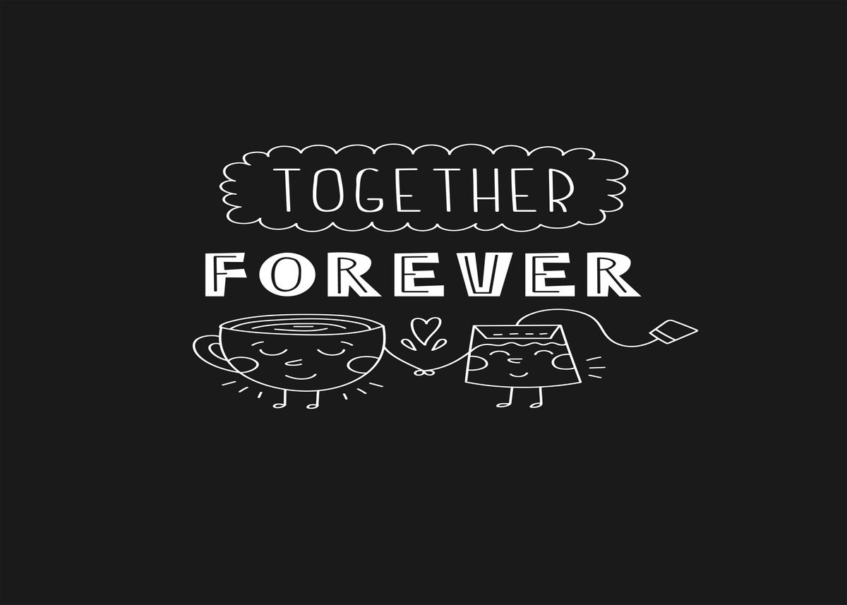 'Coffee Tea Lover' Poster, picture, metal print, paint by Family Cutey ...