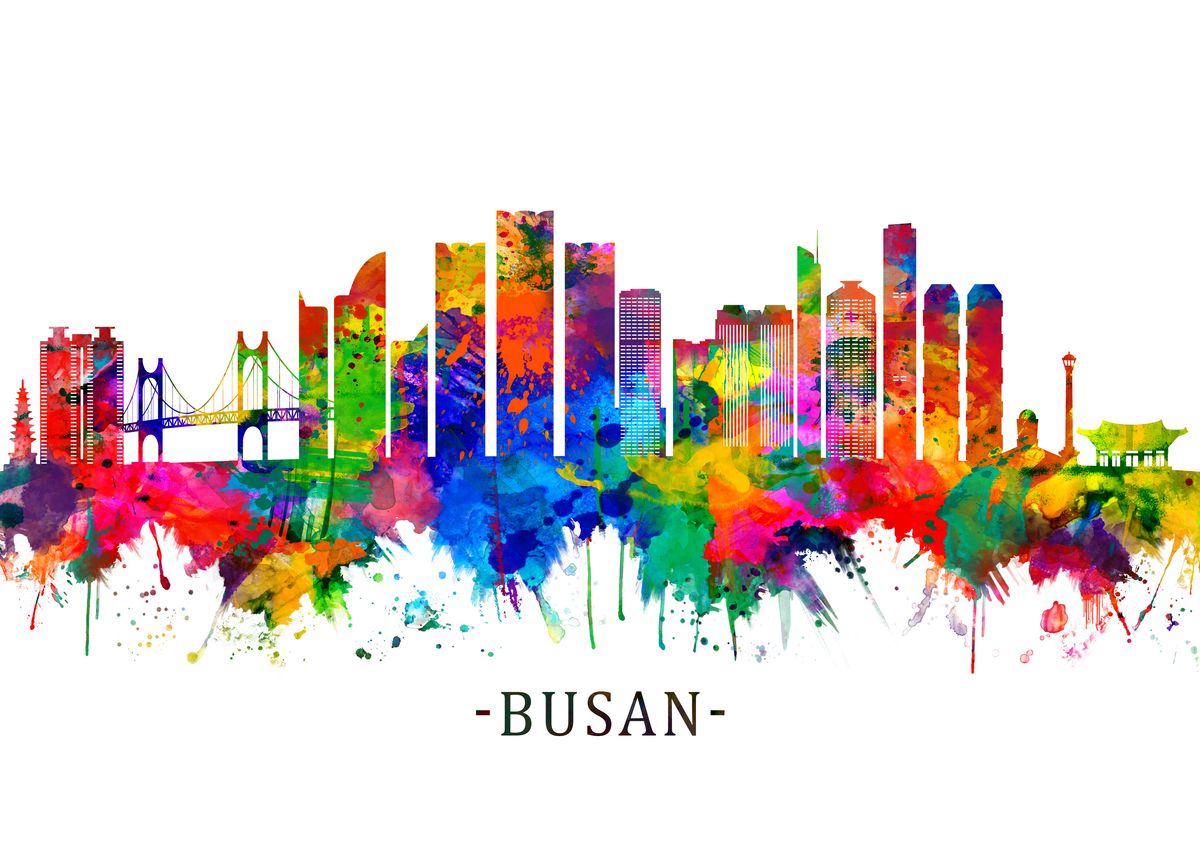 'Busan South Korea Skyline' Poster by Towseef Dar | Displate