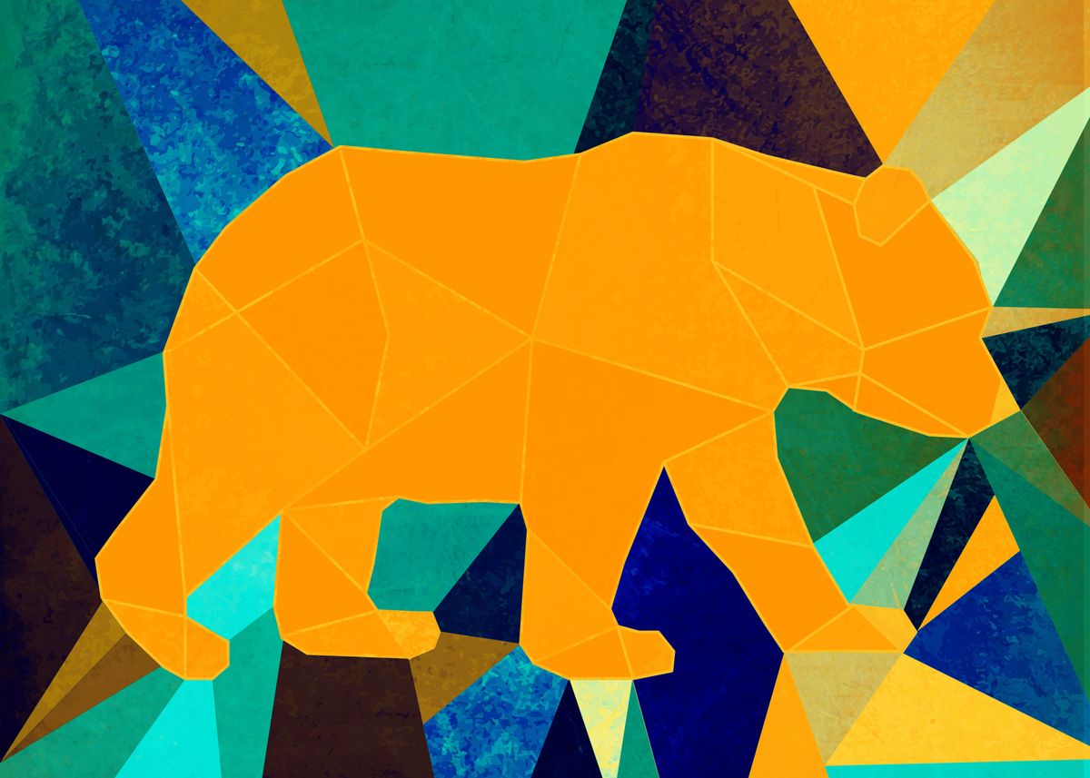 'Animals from triangles' Poster, picture, metal print, paint by Michal ...