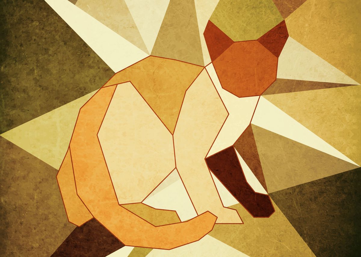 'Animals from triangles' Poster, picture, metal print, paint by Michal ...