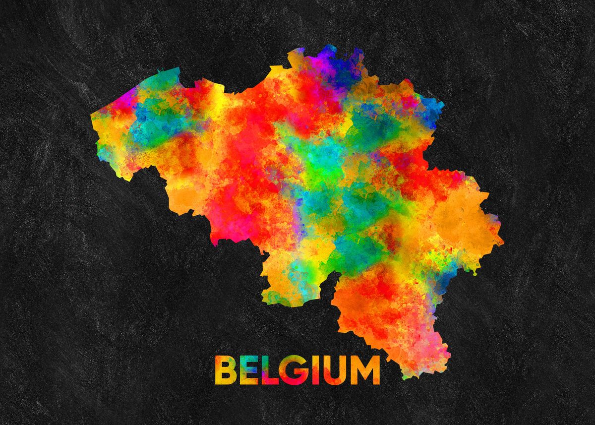 'belgium map' Poster by SplashDesign | Displate