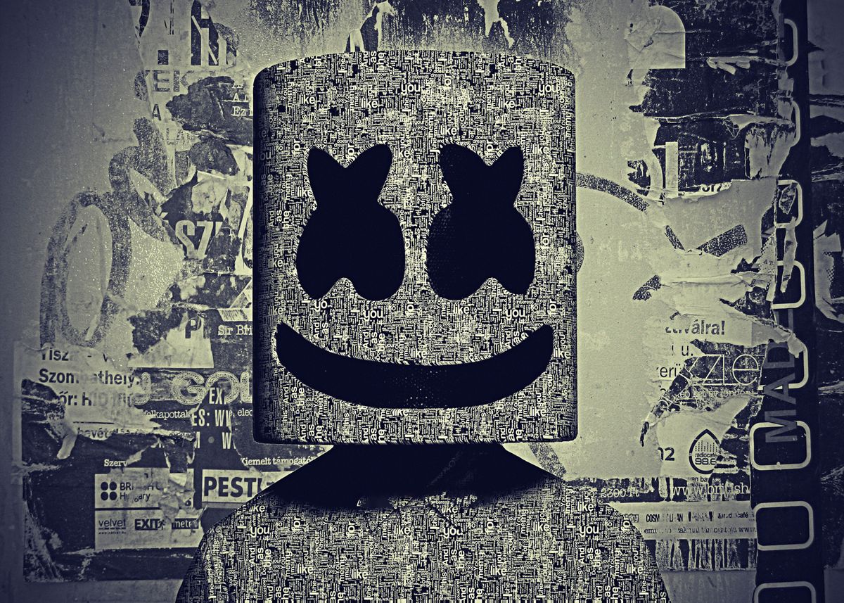 'DJ Marshmello' Poster, picture, metal print, paint by ZDai | Displate