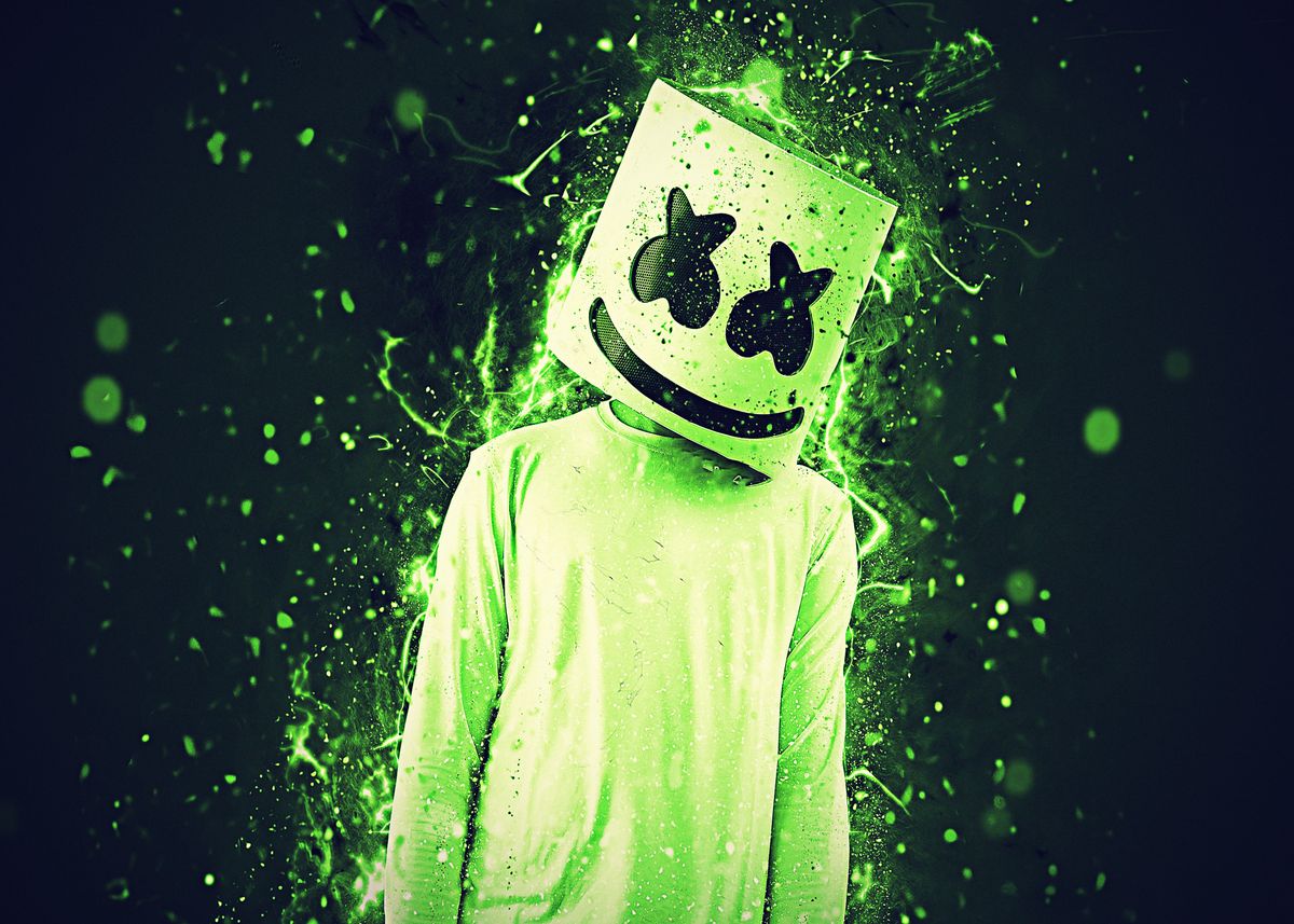 'DJ Marshmello' Poster, picture, metal print, paint by ZDai | Displate